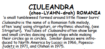 Ciuleandra (1*), Romania – Folkdance Footnotes