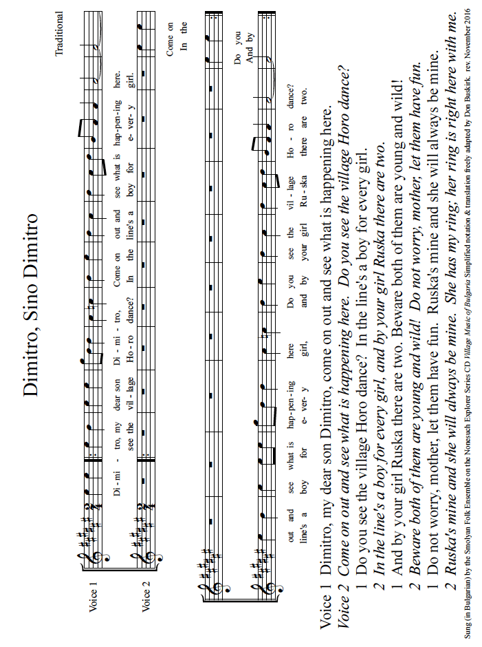 Pravo – Dimitro, Sino Dimitro – Folkdance Footnotes