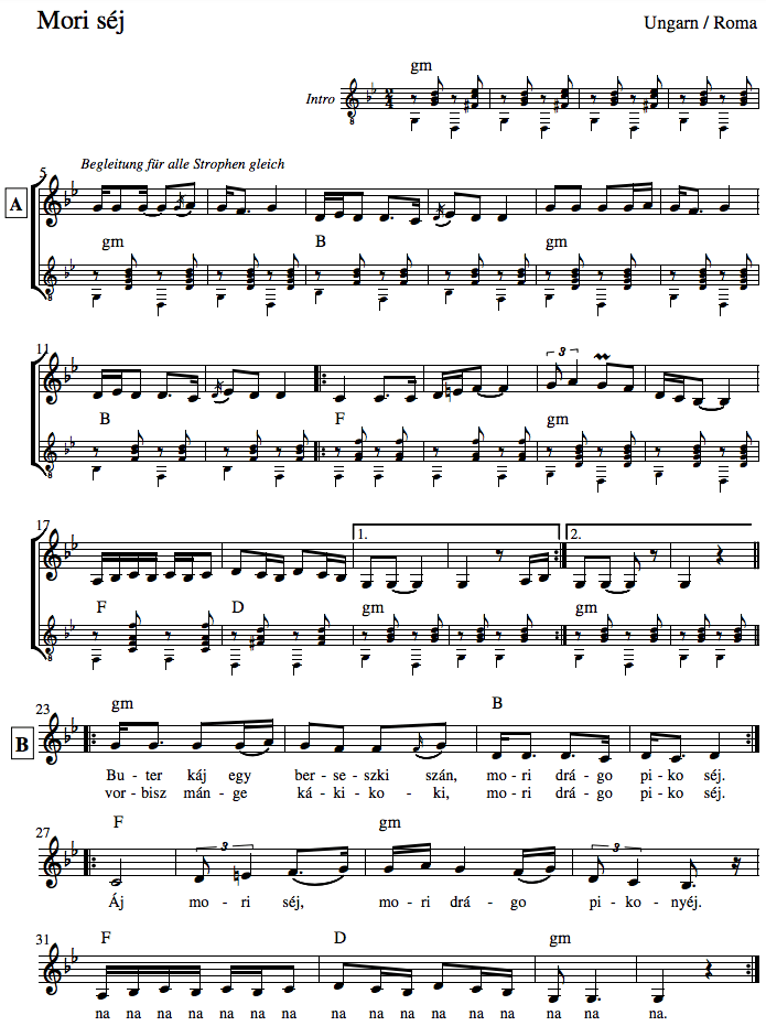 Mori Shej – Sheet Music – Folkdance Footnotes