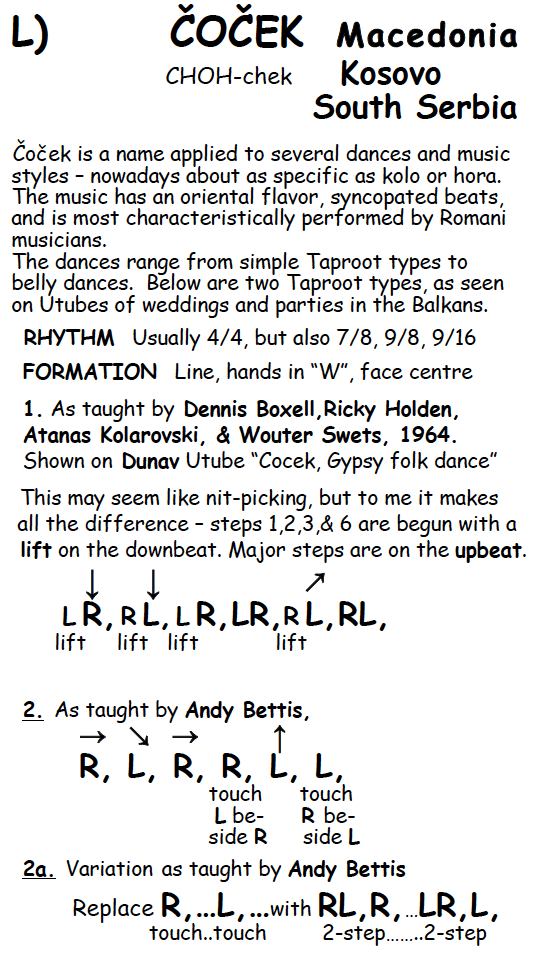 Čoček (L*)- Roma & Gadje – Macedonia, Turkey – Folkdance Footnotes