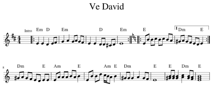 Ve David (2*) – Israel – Folkdance Footnotes